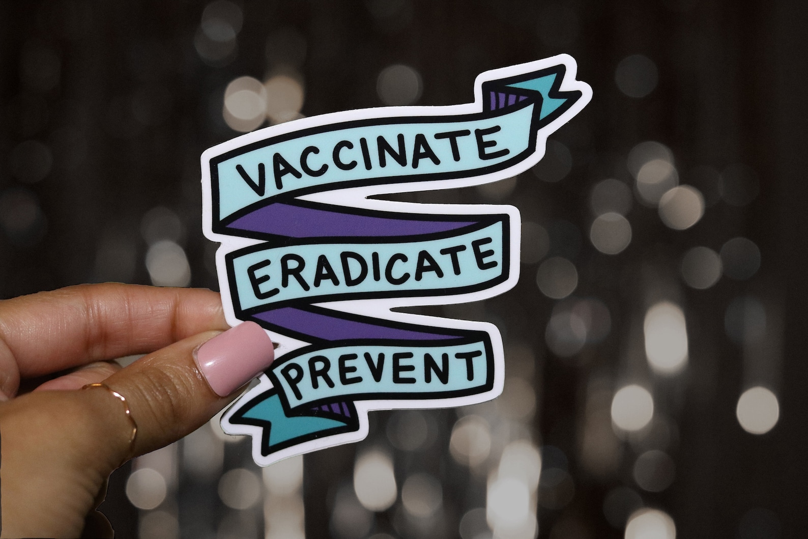 Vaccinate Eradicate Prevent Blue Purple Waterproof Public | Etsy