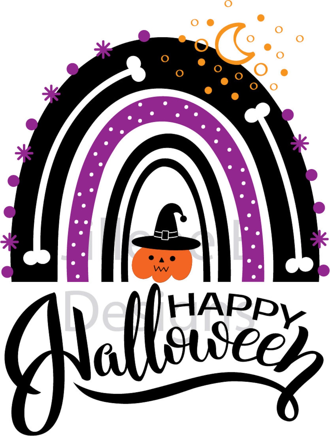 Happy Halloween Rainbow Clipart, Halloween Clipart, Halloween SVG ...