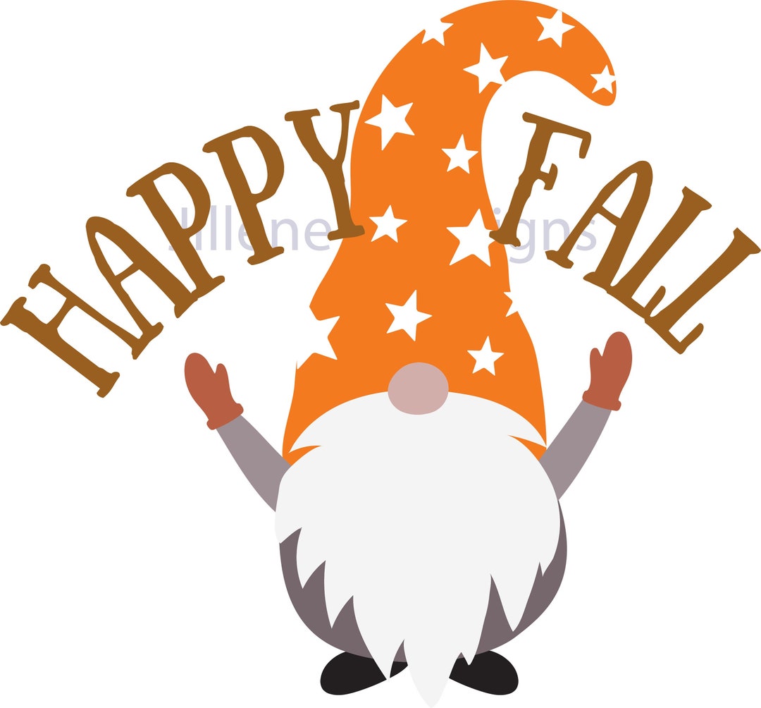 Happy Fall Gnome Clipart, Fall Clipart, Fall SVG, Fall PNG, Gnome ...