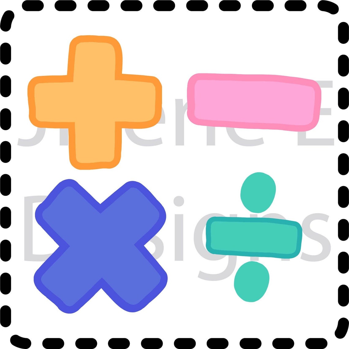 Math Symbols - Addition, Subtraction, Multiplication and Division Clip ...