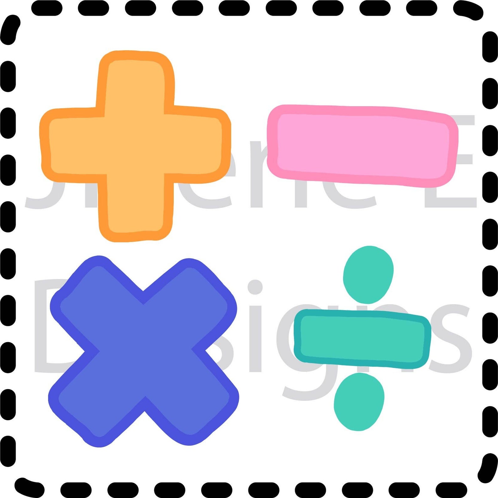 Math Symbols - Addition, Subtraction, Multiplication and Division Clip ...