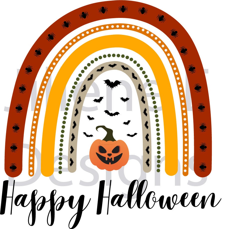 Happy Halloween Rainbow SVG, Halloween SVG, Halloween PNG, Halloween ...