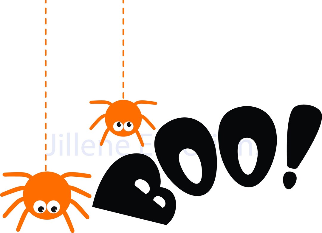 BOO! Spiders Clipart, Halloween Clipart, Halloween SVG, Halloween PNG ...