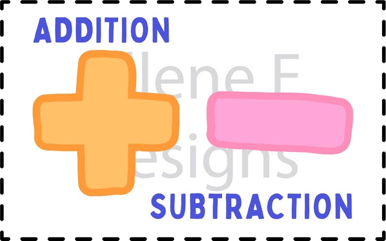 Math Symbols - Addition & Subtraction Signs Clip Art, Math Clip Art ...