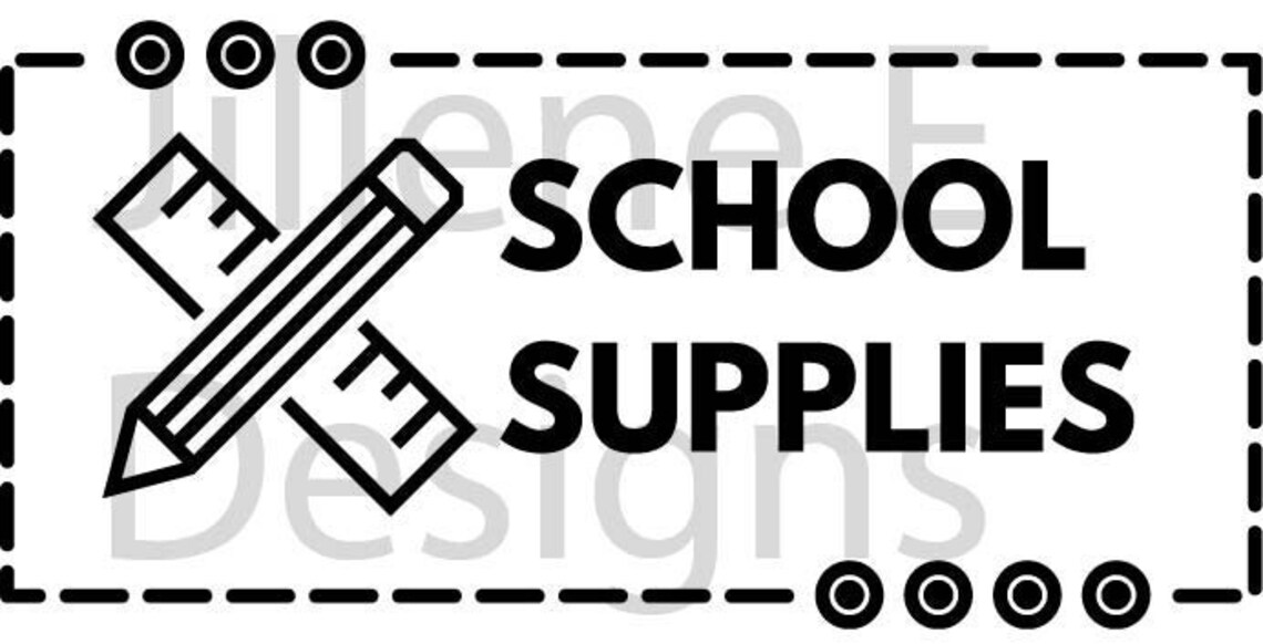 School Supplies Clip Art, School Supplies SVG, Teacher Clip Art, School ...