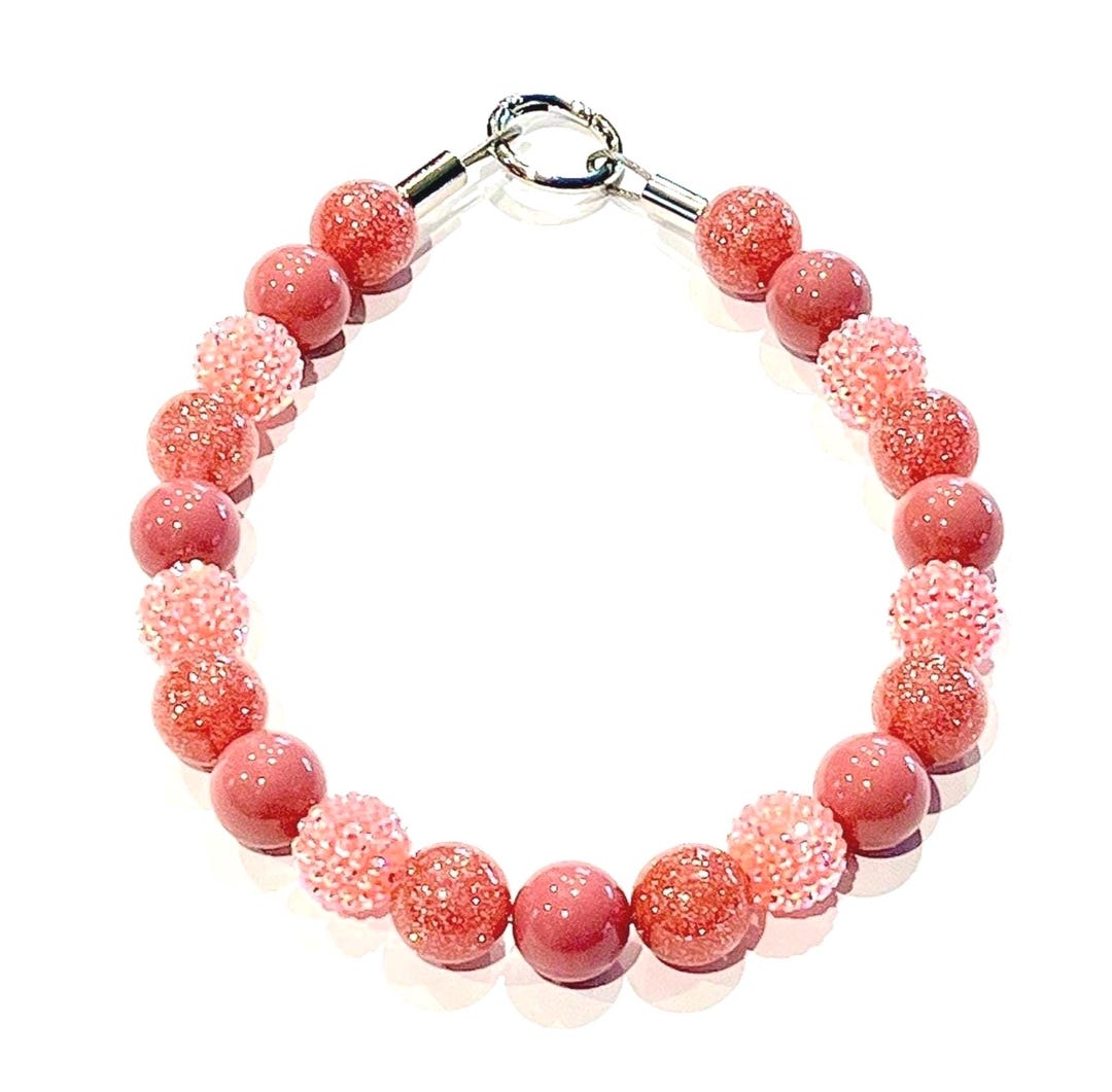 Mauve Blossom Beaded Dog Collar: Luxe Handmade Pet Necklace - Etsy