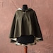 Short Wool Cloak With Hood, Fantasy Medieval Cloak, Hooded Cape, LARP ...