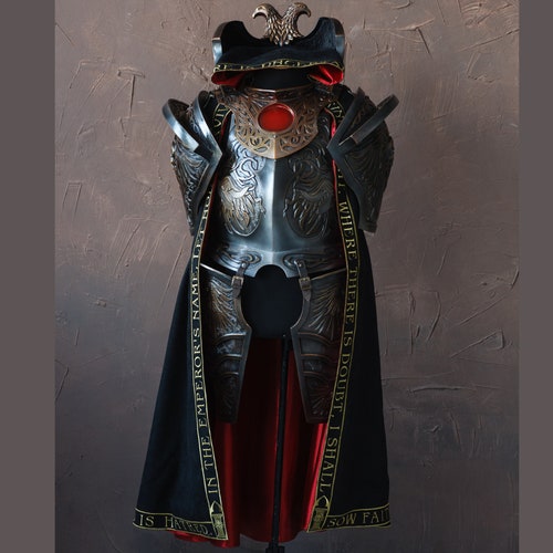 LARP Hooded Cloak With Embroidery Fantasy Cloak Inquisitor - Etsy