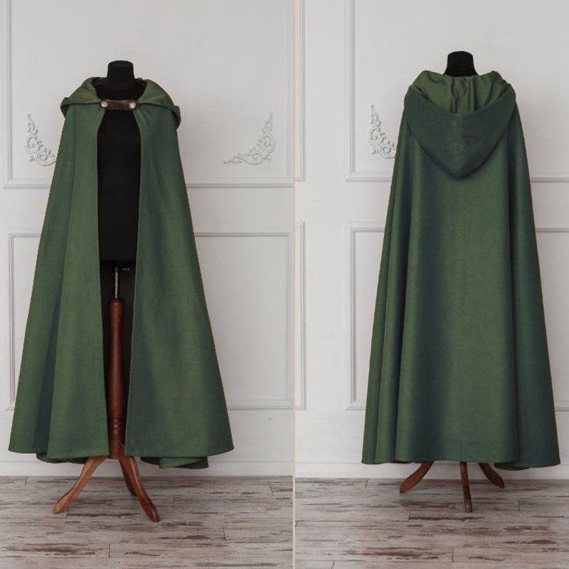 Dark Green Cloak and Hood - Etsy