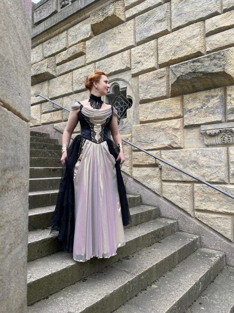 Solar Eclipse Dress, Gothic Elven Wedding Dress, LARP Costume, Ren ...