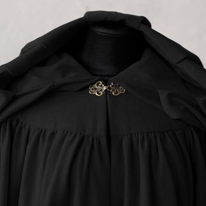 Black Fantasy Cloak With Hood and Arm Slits, Medieval Fantasy Hooded ...
