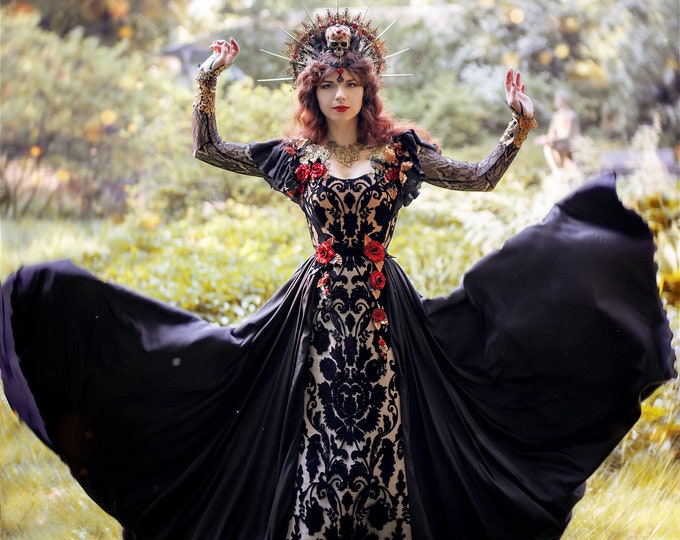 Luxury Gothic Dress, Vampire Gown, Gothic Wedding Dress, Dark Fantasy ...