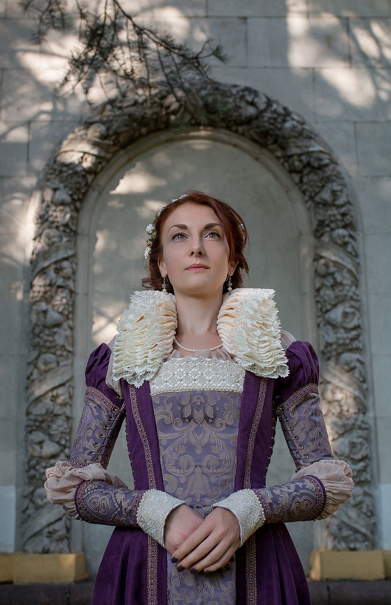Creamy Elizabethan Neck Ruff, Tudor Ruffled Collar, Historical ...