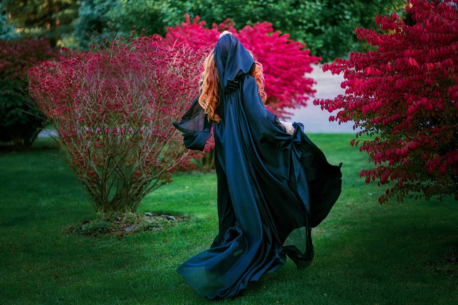 Black Tulle Cape Sheer Hooded Cloak Wicca Cloak Fantasy | Etsy