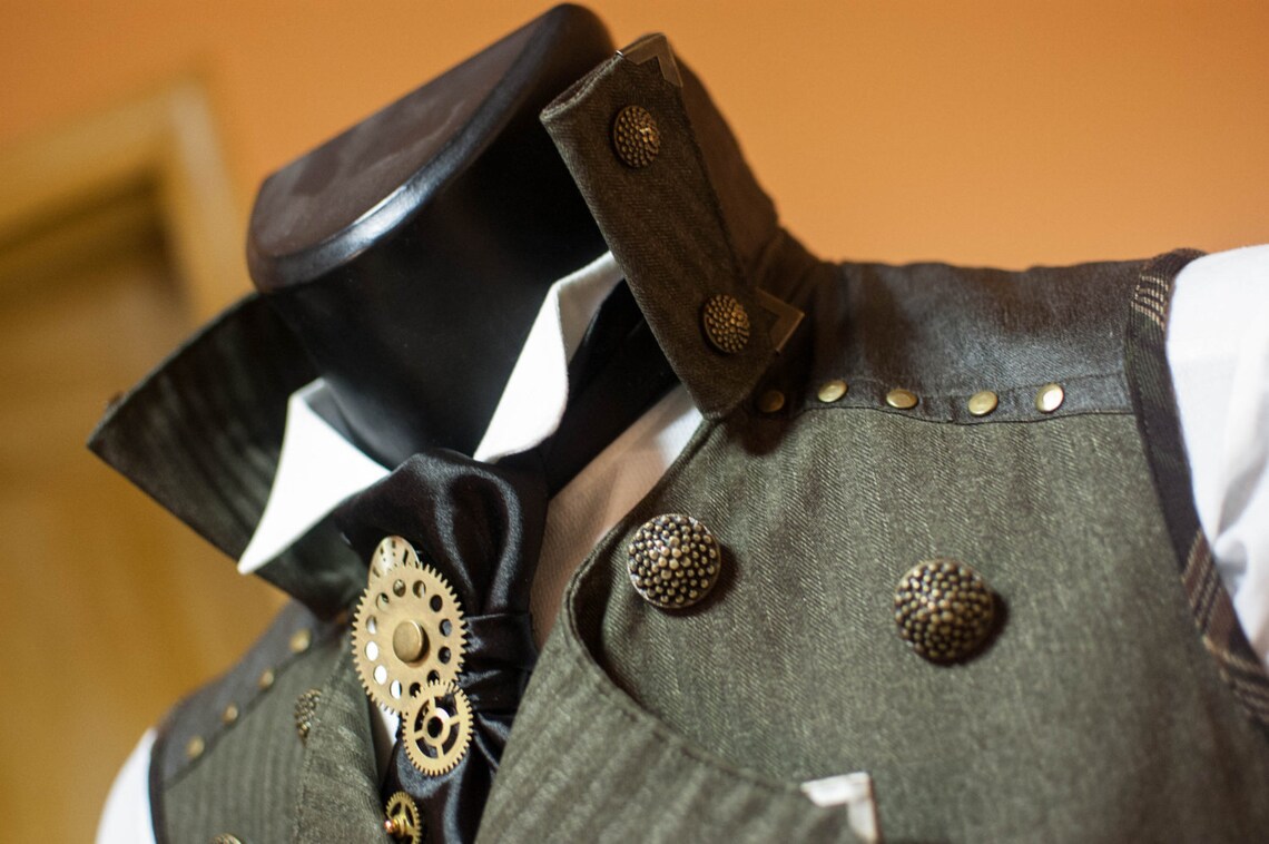 A Double-breasted Steampunk Vest Steampunk Waistcoat | Etsy
