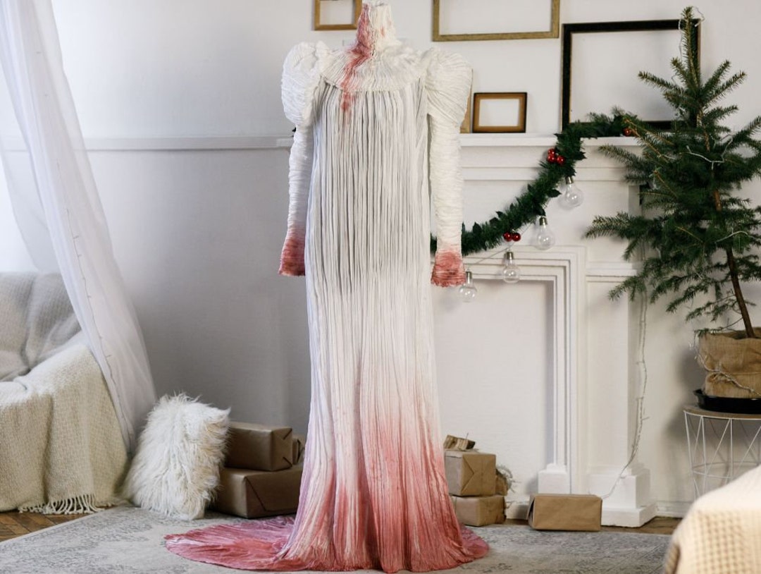 White Edith Cushing's Silk Nightgown, Crimson Peak Edwardian Dress ...