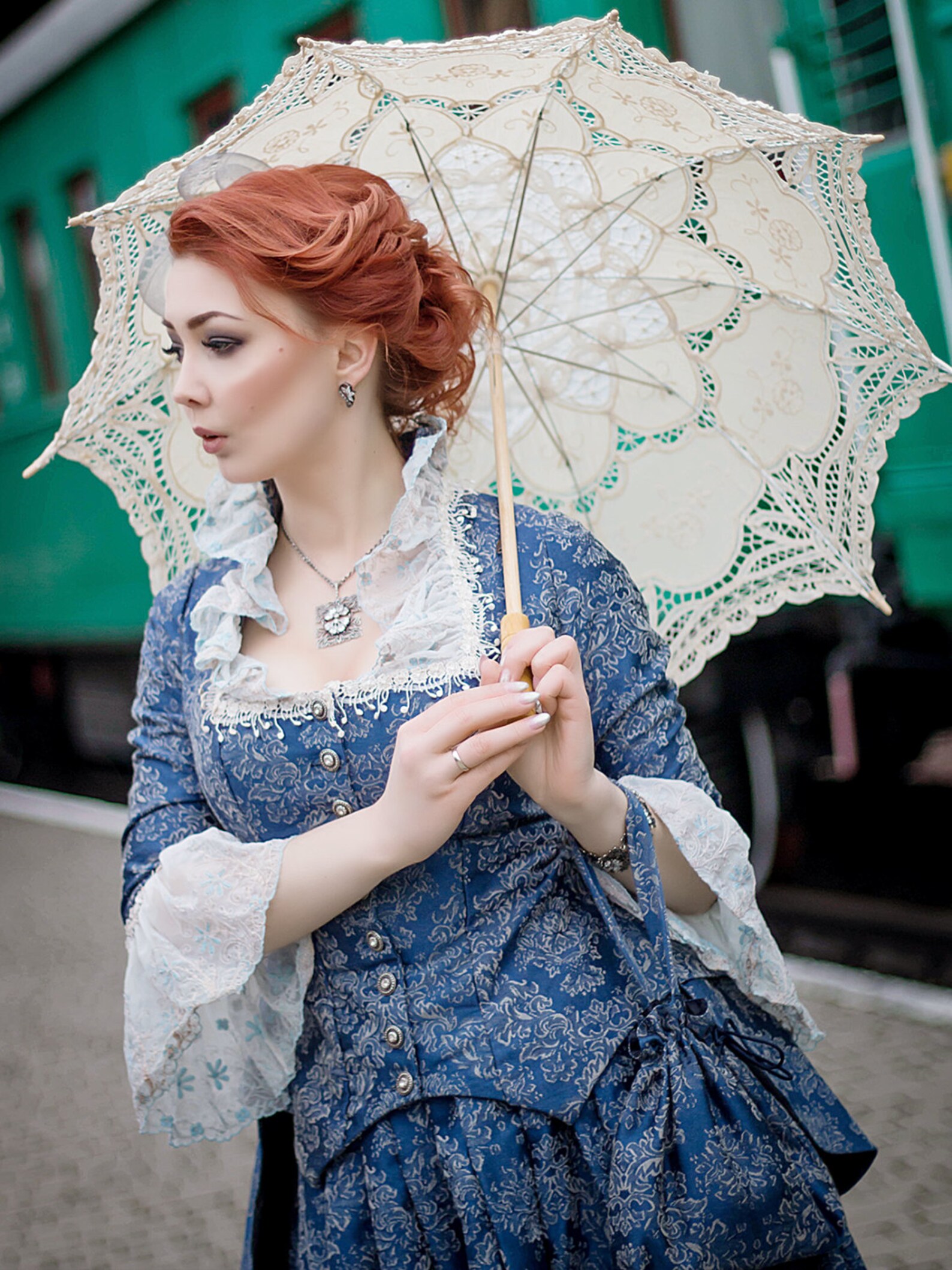 Rococo Revival Costume, Neorococo Dress, Blue Victorian Dress ...