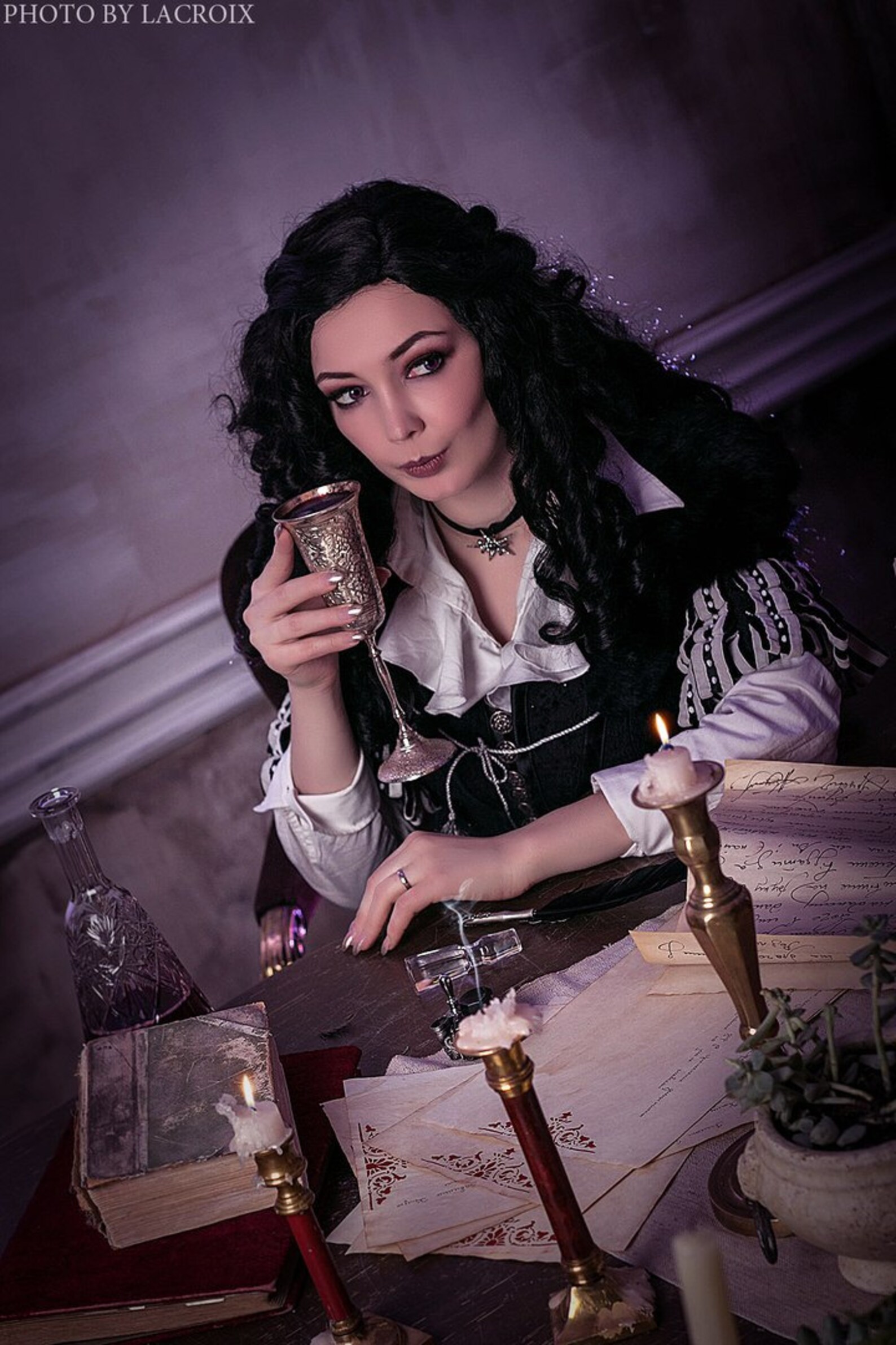 Yennefer Cosplay Costume Gothic Dress Witch or Magician LARP - Etsy