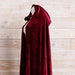 Velvet Fantasy Cape Magenta Red Hooded Cloak LARP Costume - Etsy