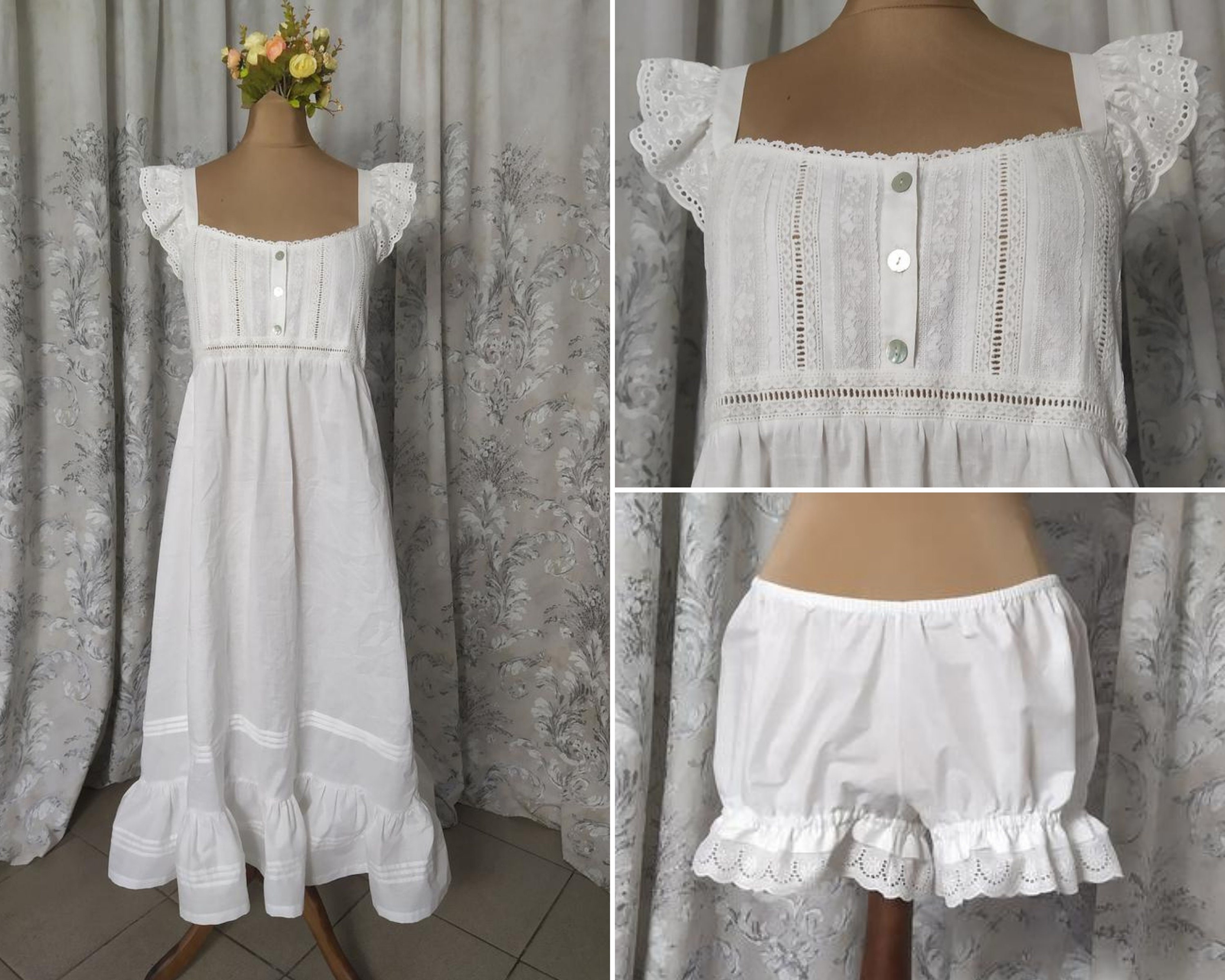 Victorian batiste chemise and bloomers Historical underwear | Etsy