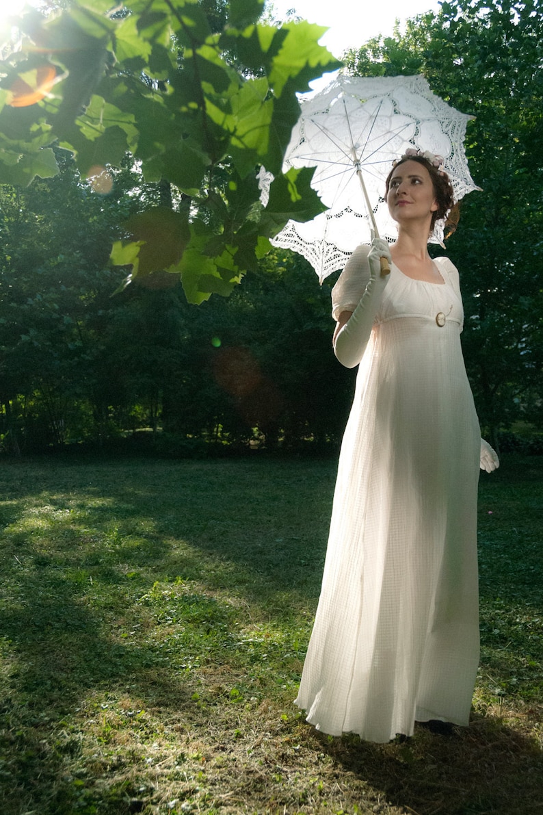 White Regency Dress Jane Austen Gown Pride and Prejudice - Etsy