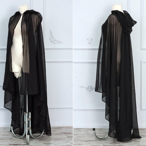 Red Tulle Cape Sheer Hooded Cloak Wicca Cloak Fantasy Elven - Etsy