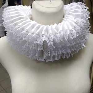 Black Elizabethan Neck Ruff, Historical Tudor Ruffled Collar ...