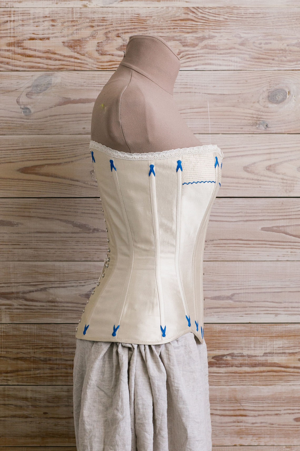 Overbust Historical Corset With Flossing Victorian Underwear - Etsy