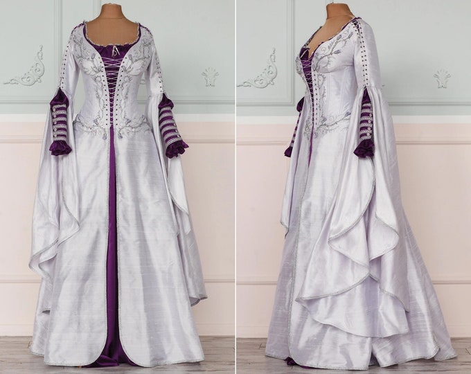 Fantasy Wedding Dress Celestial Bridal Cape Night Goddess Witchy Pagan ...