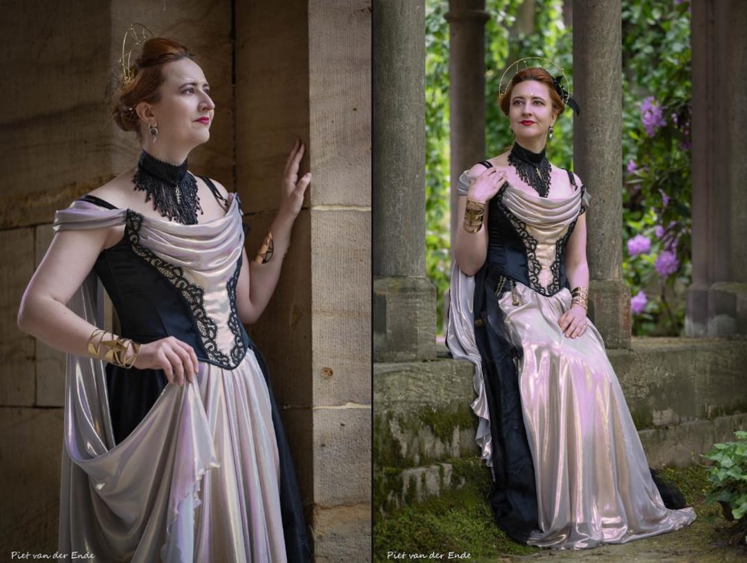 Solar Eclipse Dress, Gothic Elven Wedding Dress, LARP Costume, Ren ...