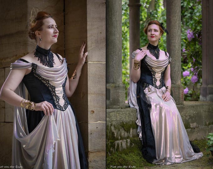 Solar Eclipse Dress, Gothic Elven Wedding Dress, LARP Costume, Ren ...