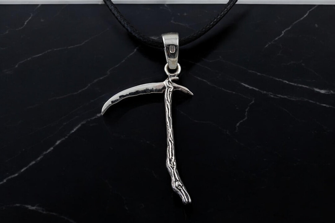 Sterling Silver Grim Reaper Scythe Pendant, Unique Gothic Jewelry Gift ...
