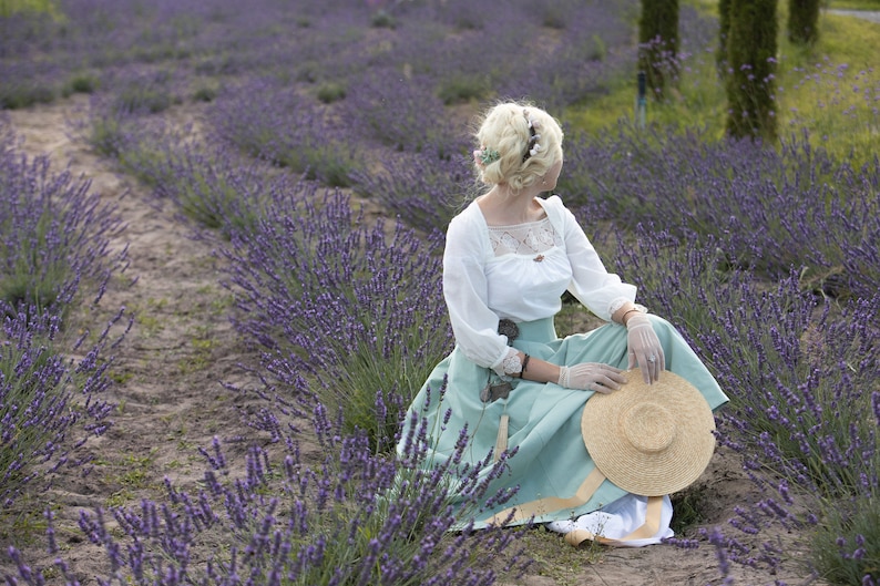 Edwardian Style Costume, Cottage Core Prairie Dress, Cotton Skirt ...