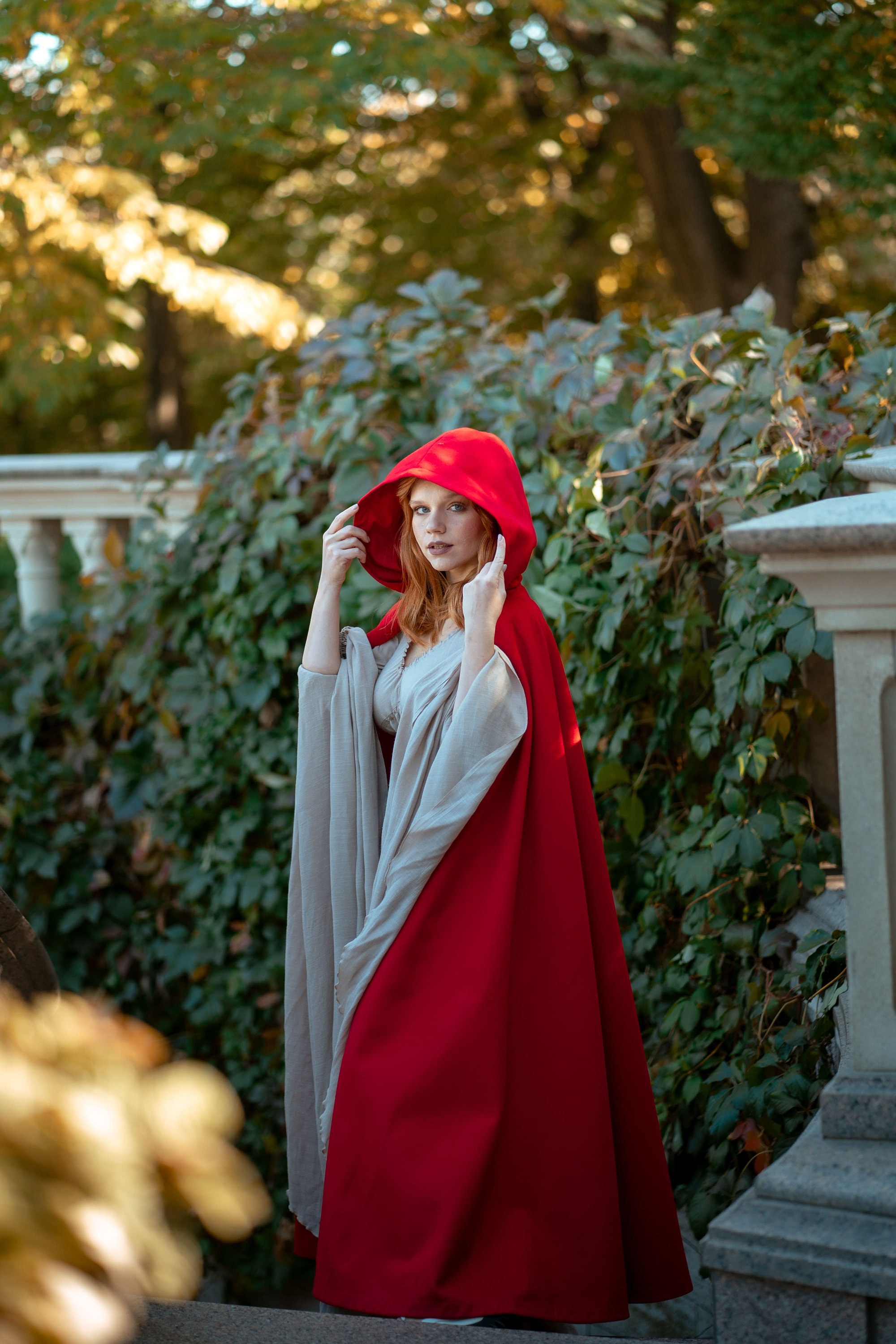 Vegan Wool Cloak With Hood Medieval Fantasy Hooded Cloak Red - Etsy Canada