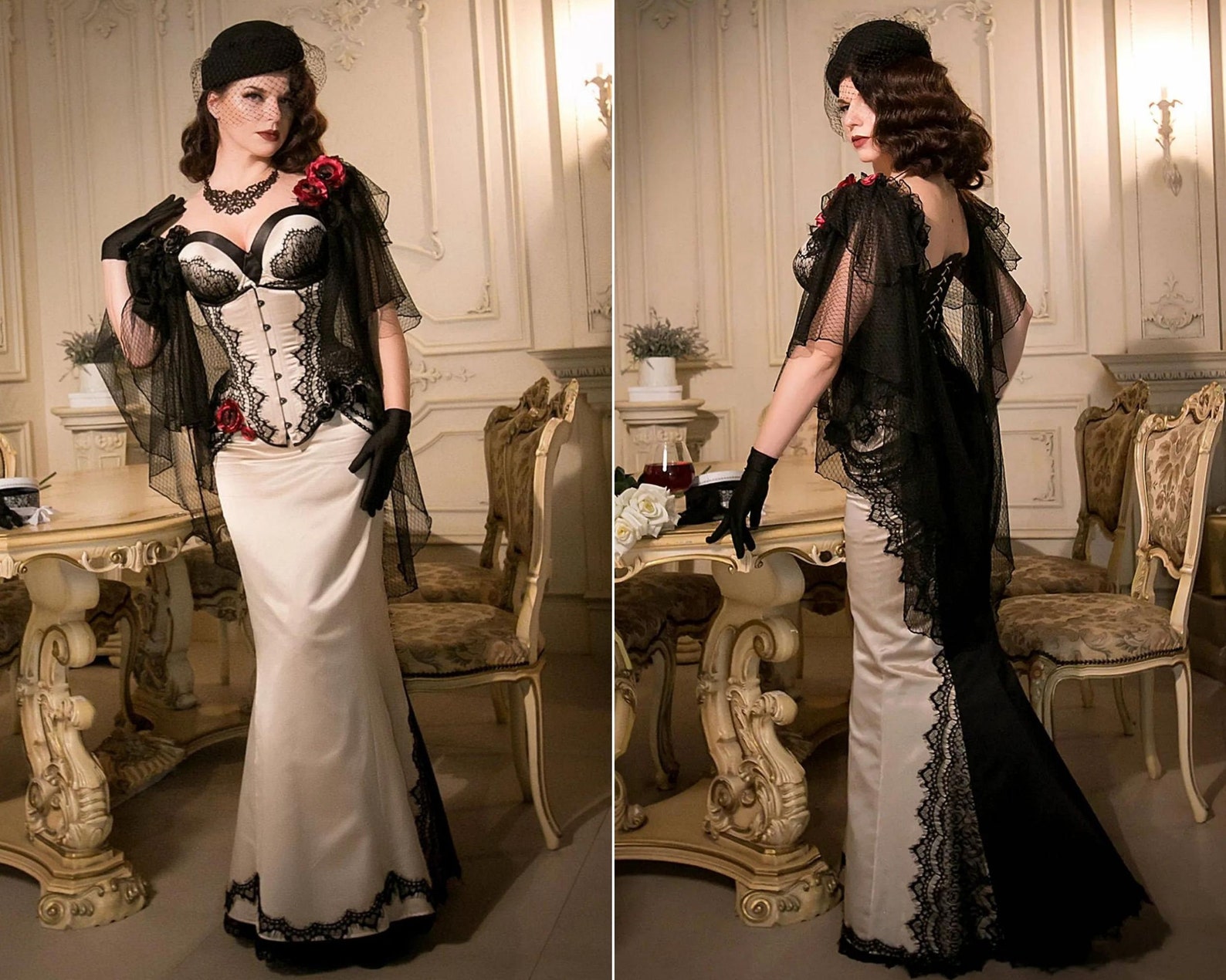 Burlesque Evening Dress, Burlesque Costume, Underburst Hourglass Corset ...