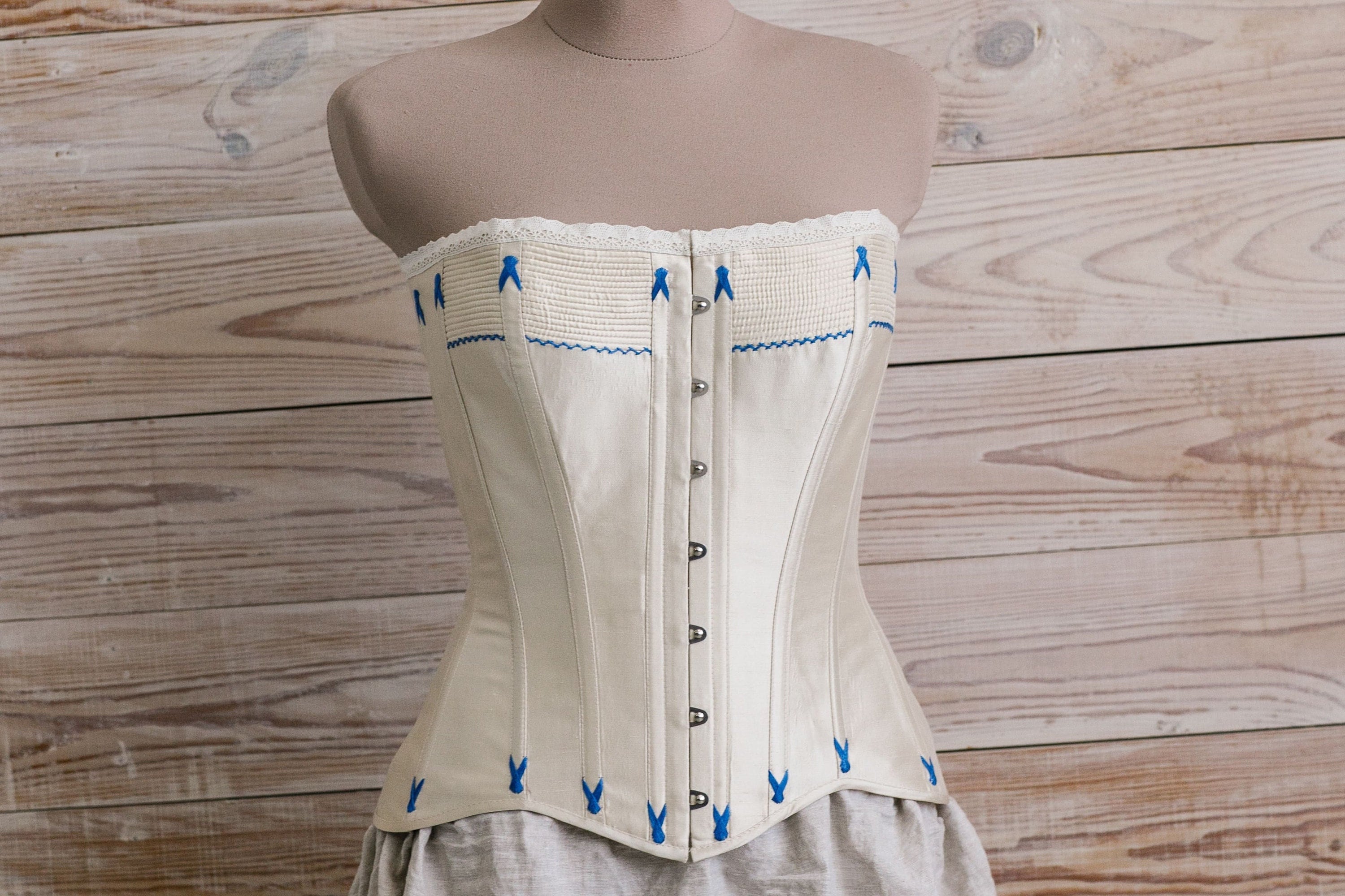 Overbust Historical Corset With Flossing Victorian Underwear - Etsy