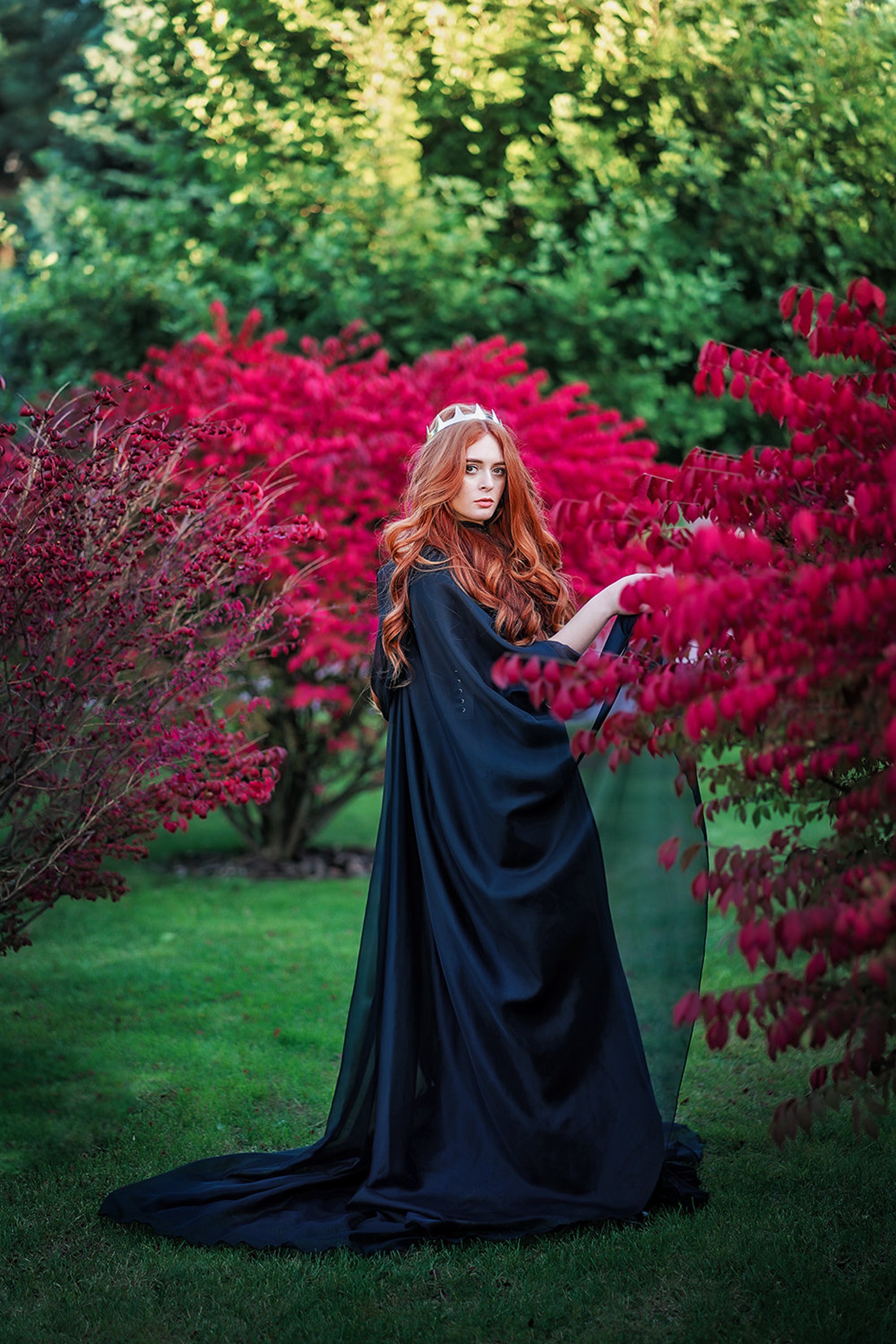 Black Tulle Cape Sheer Hooded Cloak Wicca Cloak Fantasy | Etsy