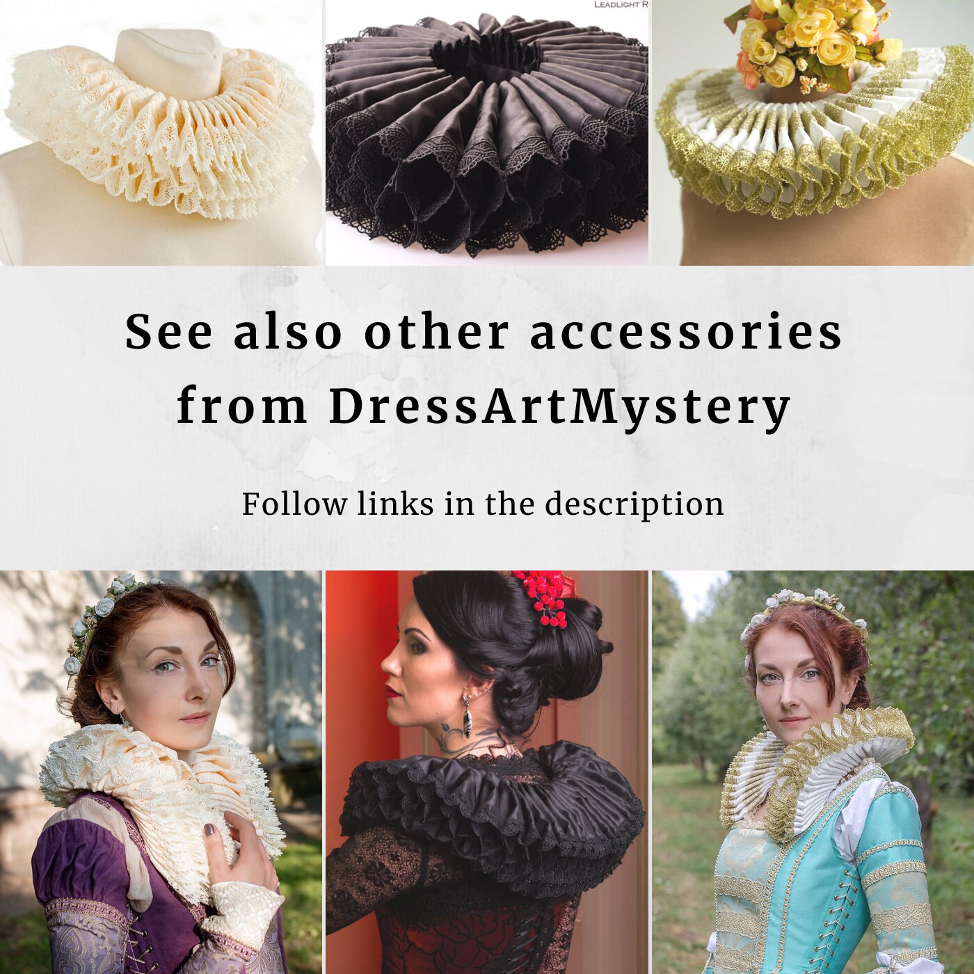 Creamy Elizabethan Neck Ruff Tudor Ruffled Collar Historical - Etsy