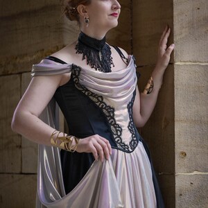 Solar Eclipse Dress, Gothic Elven Wedding Dress, LARP Costume, Ren ...