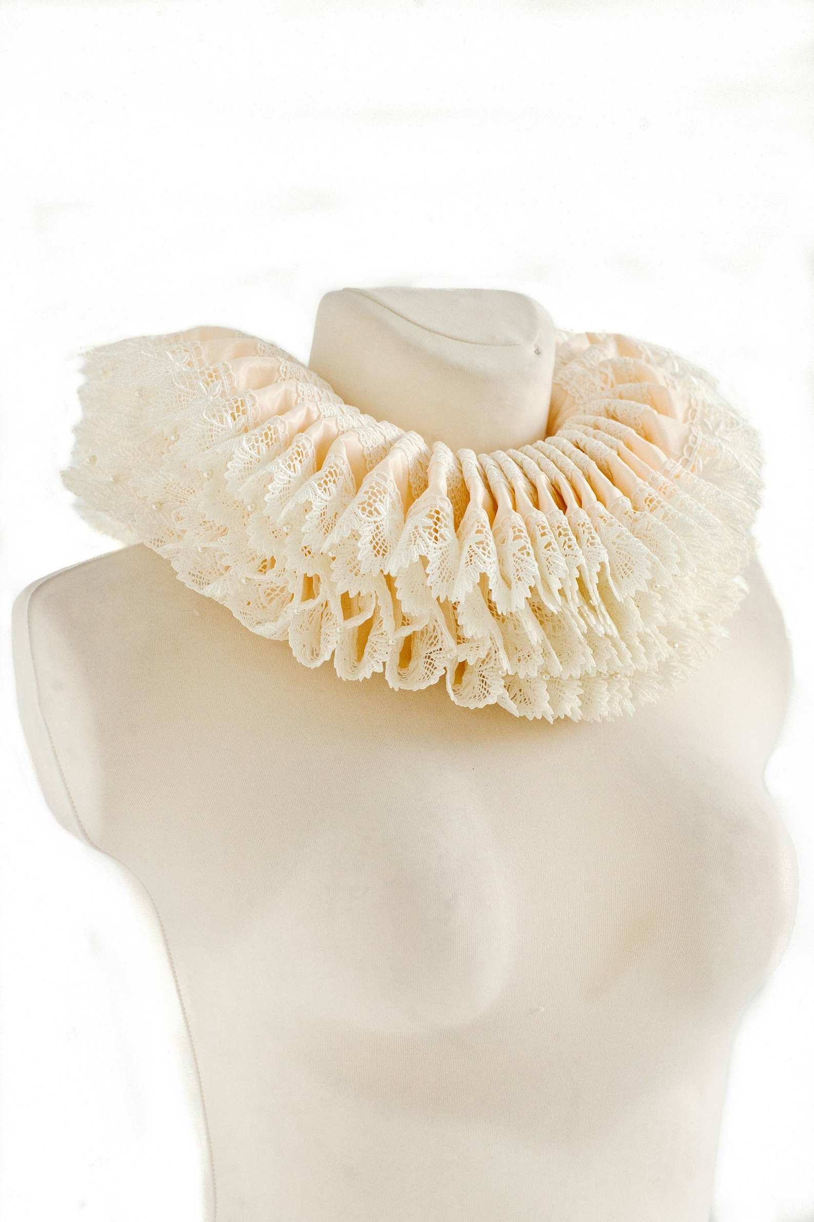 Creamy Elizabethan Neck Ruff Tudor Ruffled Collar Historical - Etsy