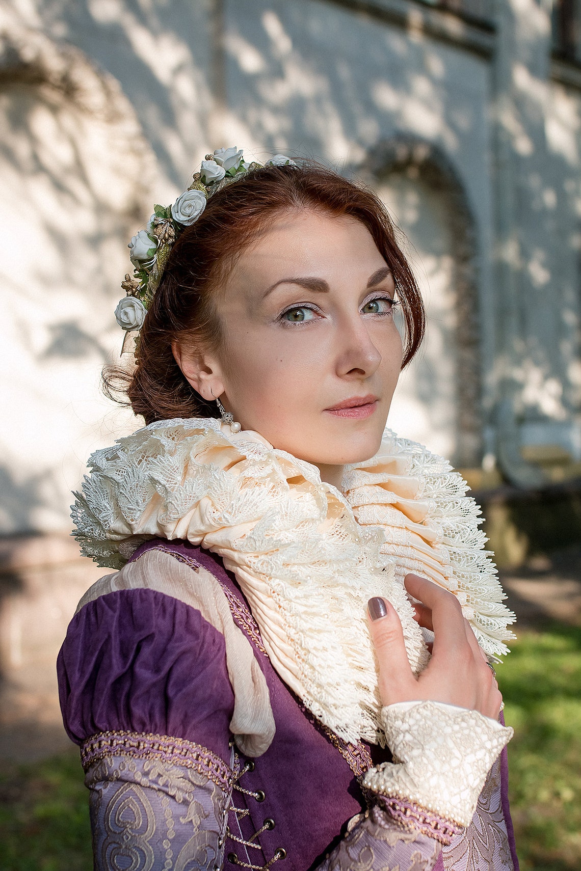 Creamy Elizabethan Neck Ruff Tudor Ruffled Collar Historical - Etsy