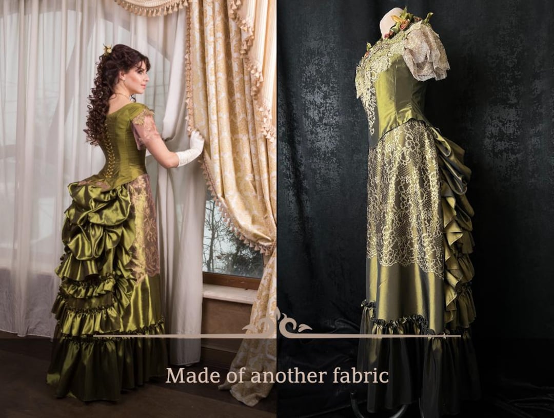 Victorian Costume, Silk Victorian Dress, Victorian Ballgown, Bustle ...