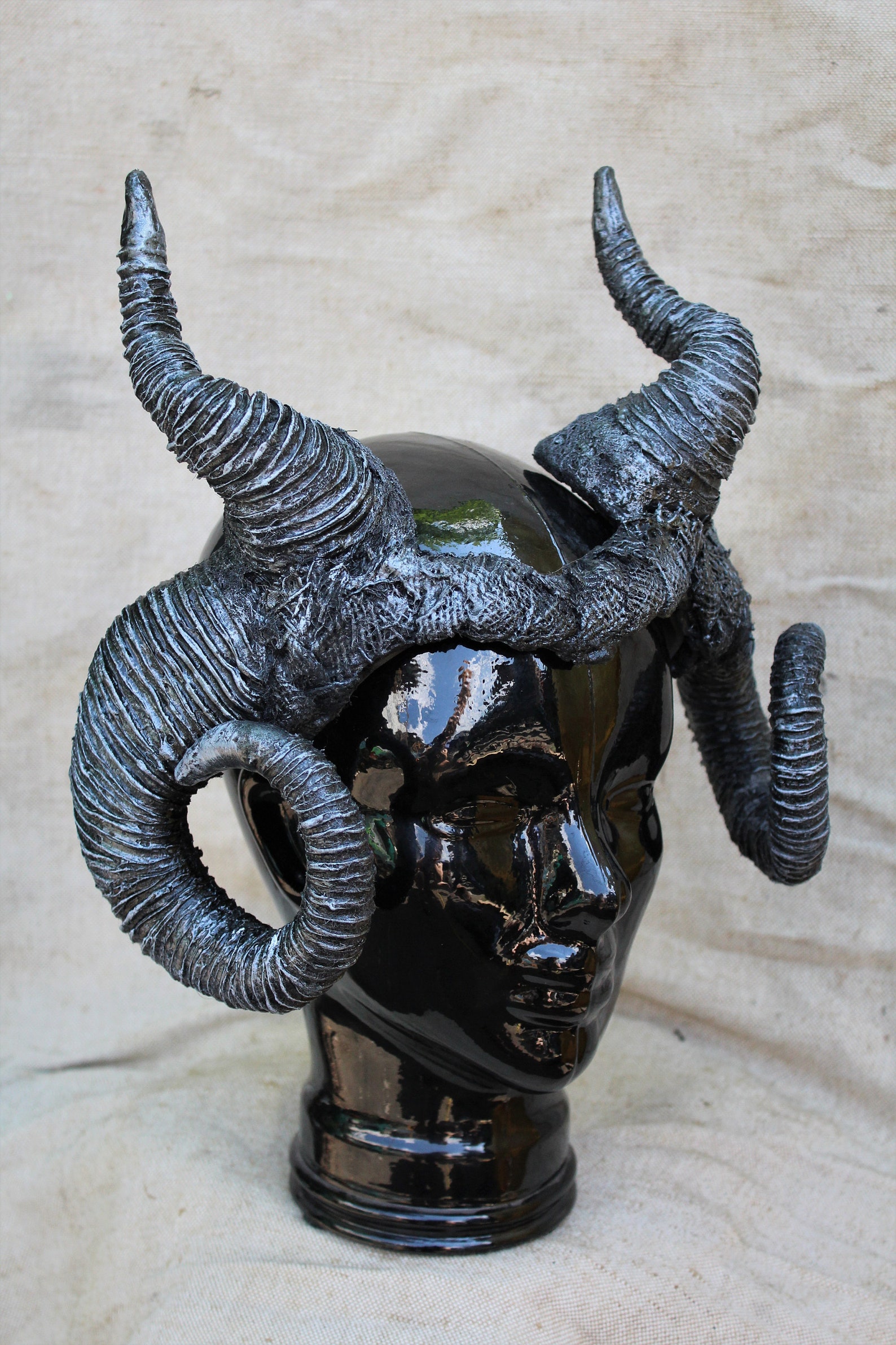 Black Horns Dragon Headpiece Tiefling Demon Headdress Succubus - Etsy