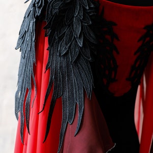 Gothic Fairy Dragon Style Costume, Black and Red Fantasy Gown With ...