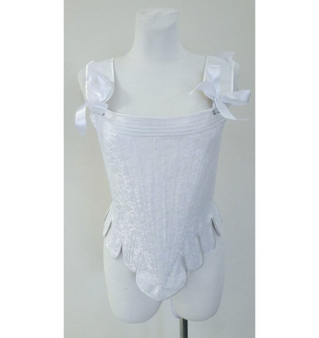 White Rococo Corset, Historical Reenactment Corset, 18th Century ...