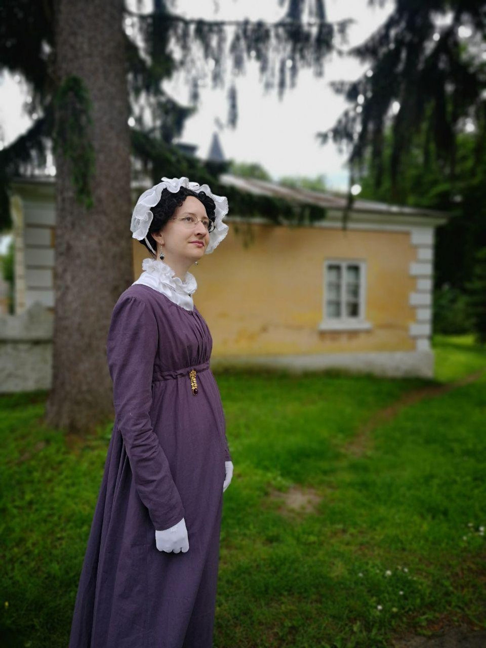 Violet Regency Day Dress Reenactment Gown Jane Austen Dress - Etsy