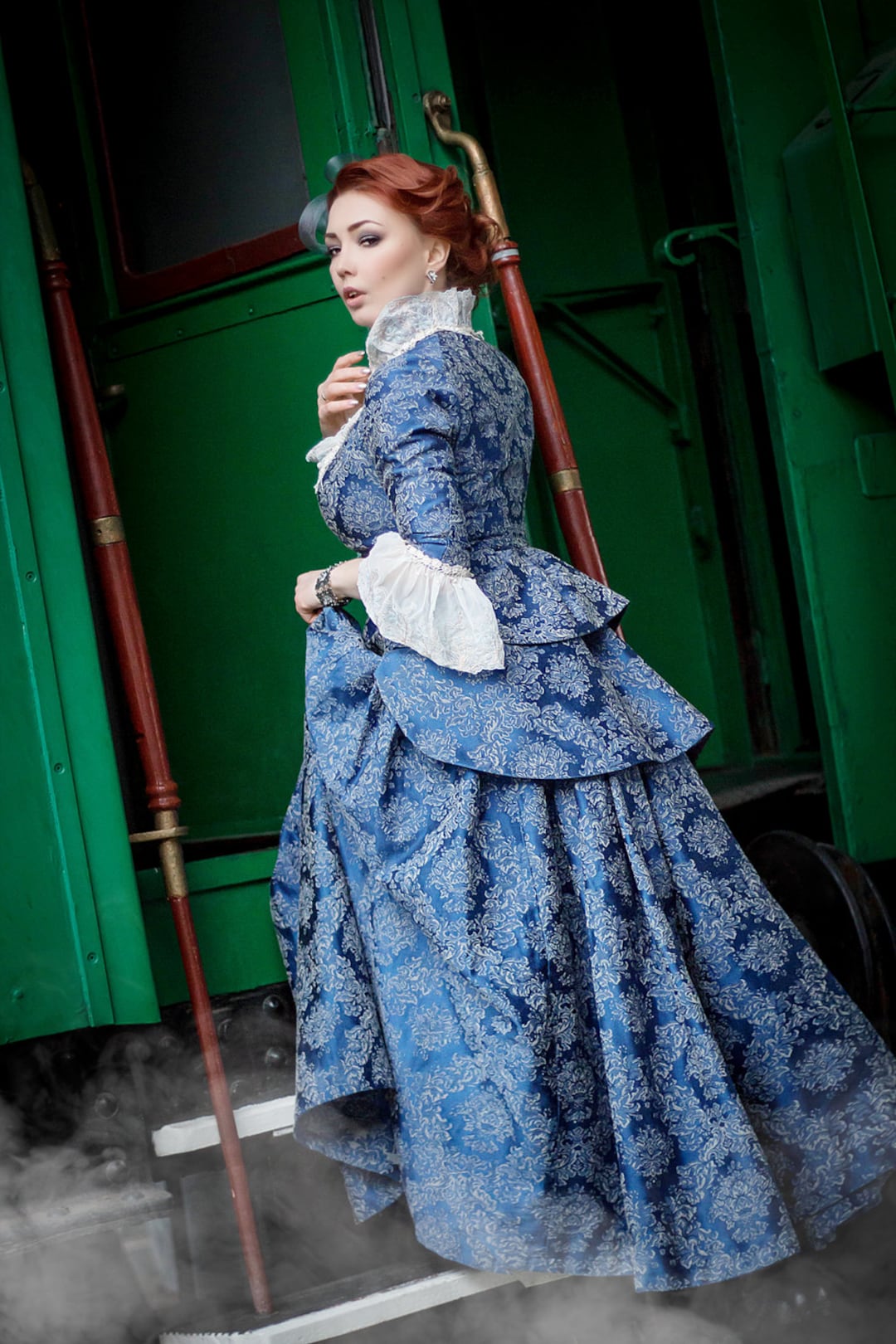 Rococo Revival Costume, Neorococo Dress, Blue Victorian Dress ...