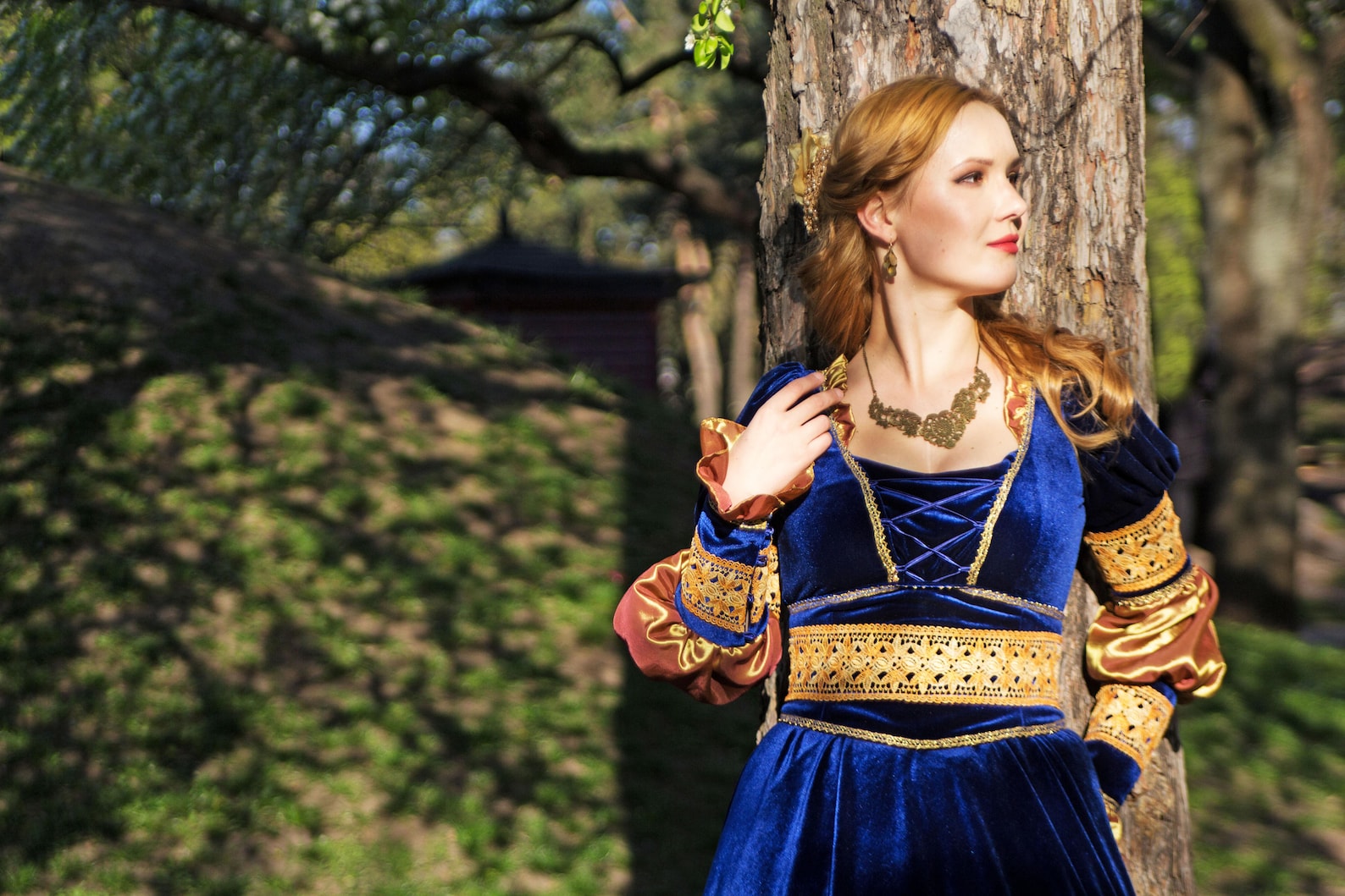 Blue Velvet Renaissance Dress, 16th Century Dress, Italian Renaissance ...