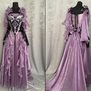 Forbidden Garden, Fantasy Dress With a Silk Corset, Acotar Ball Gown ...