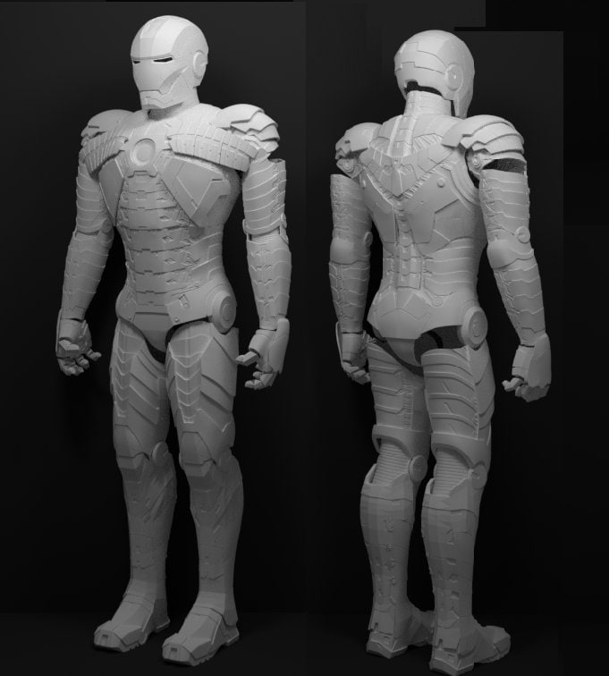 Black And White Iron Man Armor Blueprints